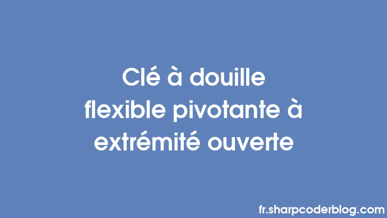 Clé à douille flexible pivotante à extrémité ouverte | Sharp Coder Blog