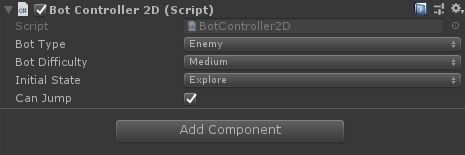 Propriétés de l'IA du robot 2D